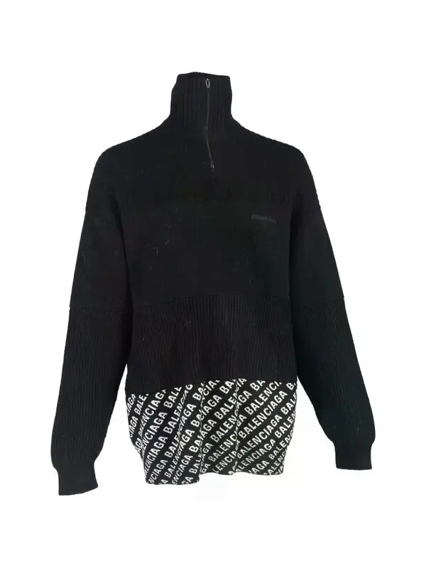 Balenciaga Panelled Half-zip Sweater