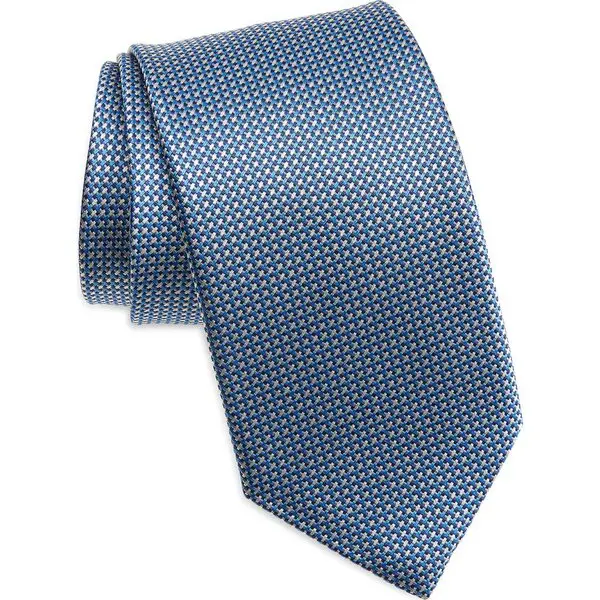 David Donahue Jacquard Neck Tie - Blue