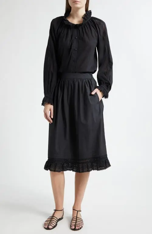 Mille Annette Lace Detail Cotton Button-up Shirt