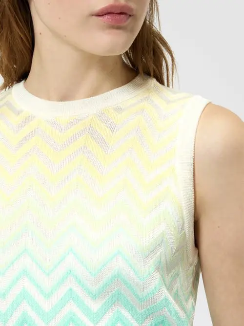 Missoni Sleeveless Crewneck Top - Pink & Rust