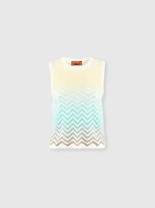 Missoni Sleeveless Crewneck Top - Pink & Rust