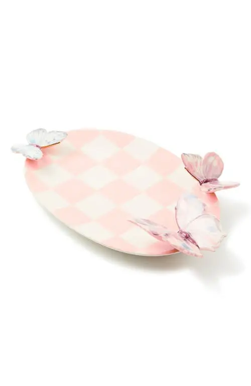 MACKENZIE-CHILDS Eternity Trinket Tray - Pink/white