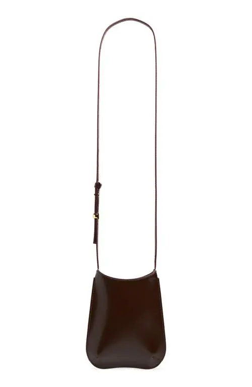 Jacquemus The Bisou Leather Phone Crossbody Bag - Dark Burgundy