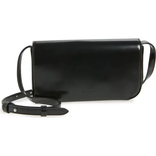 Jacquemus Le Curvo Leather Crossbody Bag - Black