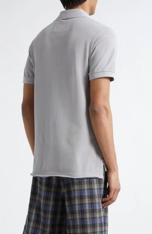 ERL Gender Inclusive Logo Embroidered Polo - Grey