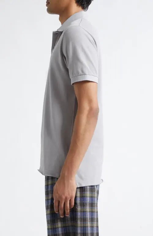 ERL Gender Inclusive Logo Embroidered Polo - Grey