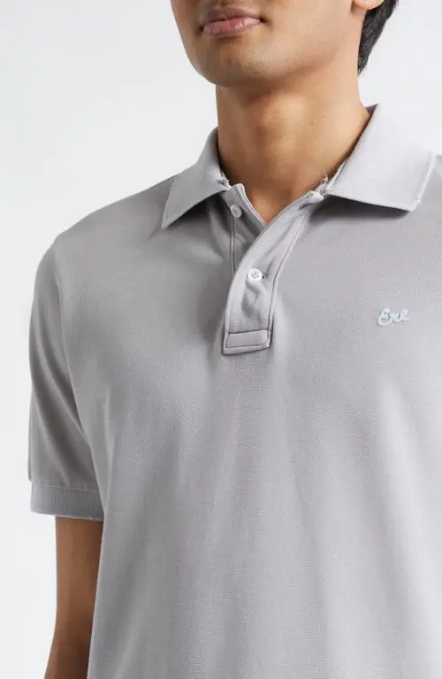 ERL Gender Inclusive Logo Embroidered Polo - Grey