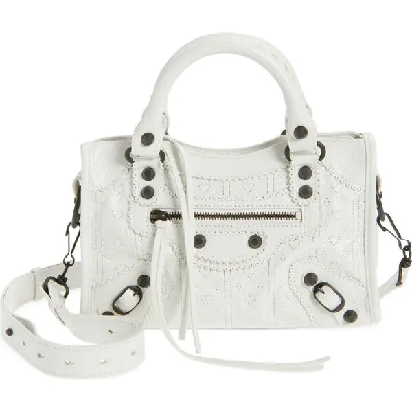 Balenciaga Mini Le City Brogue Bag - Optic White