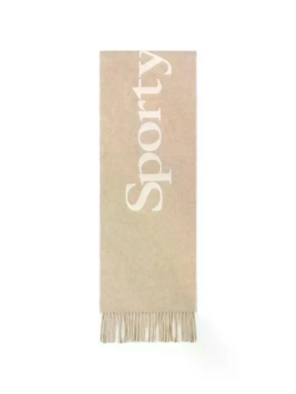 SPORTY & RICH Fringed Scarf - Neutrals