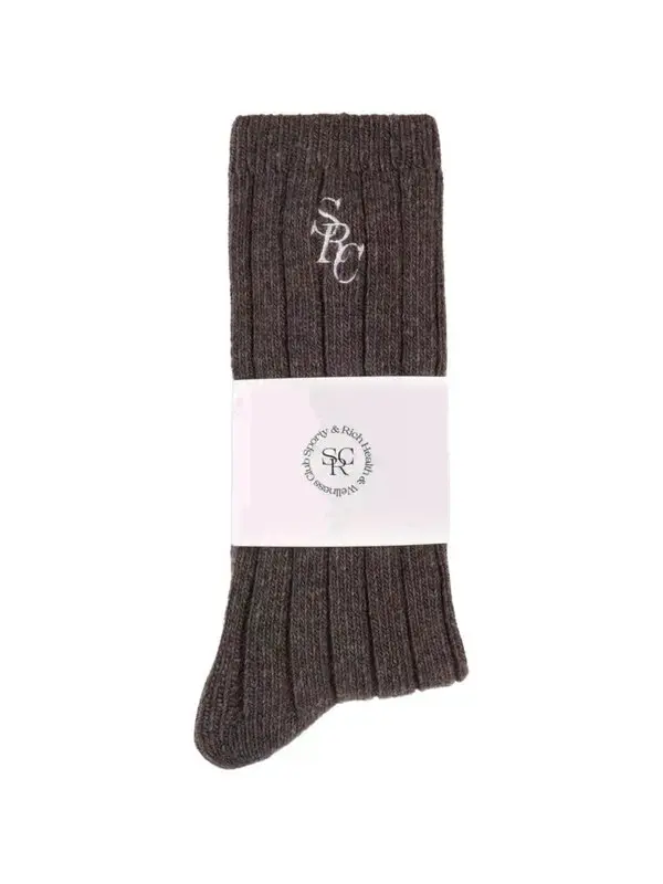 SPORTY & RICH Ribbed Knit Crew Socks