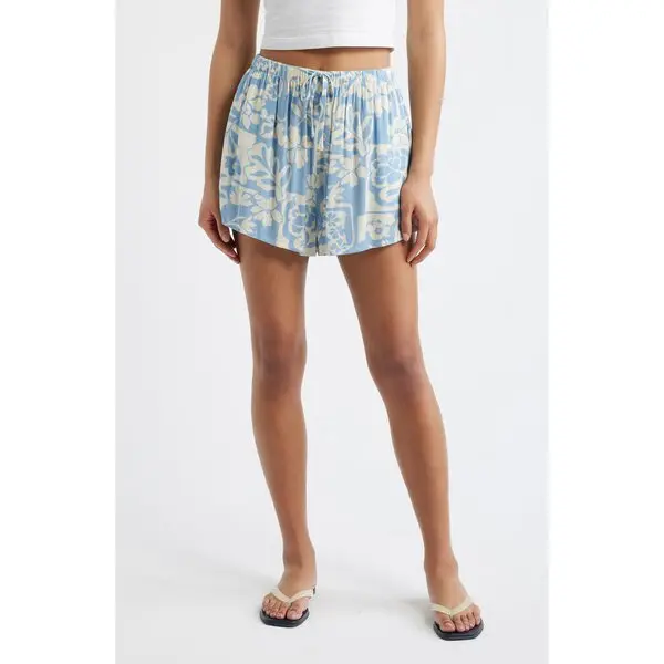 Rip Curl Tropical Print Beach Shorts - Blue