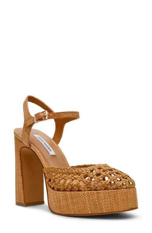 Steve Madden Lexie Ankle Strap Platform Pump - Cognac