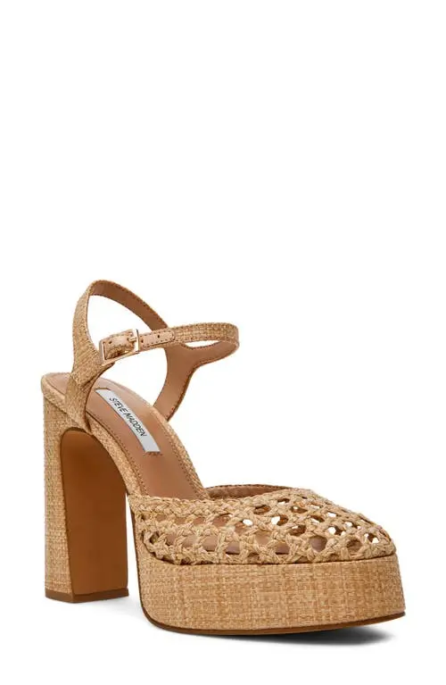 Steve Madden Lexie Ankle Strap Platform Pumps - Natural