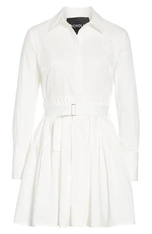 NICHOLAS Pleated Poplin Shirt Dress