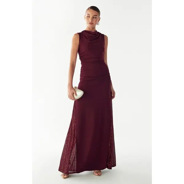 BWLDR Avena Maxi Dress - Burgundy