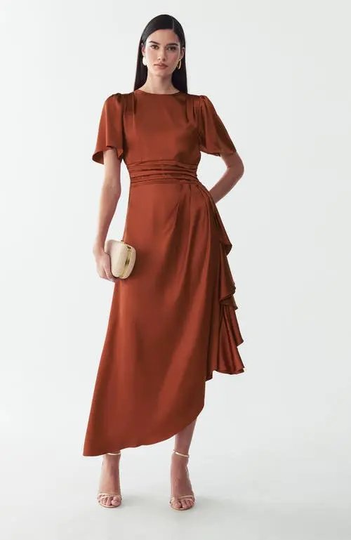 WILLA Narissa A-line Midi Dress - Copper