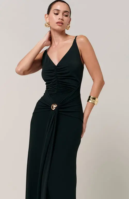 SAVEL Cynthia Midi Dress - Midnight Emerald