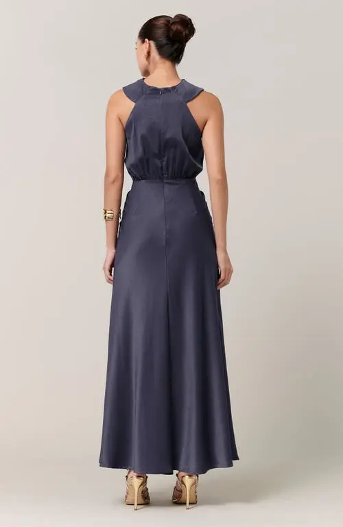 SAVEL Clover Midi Dress - Petrol Blue