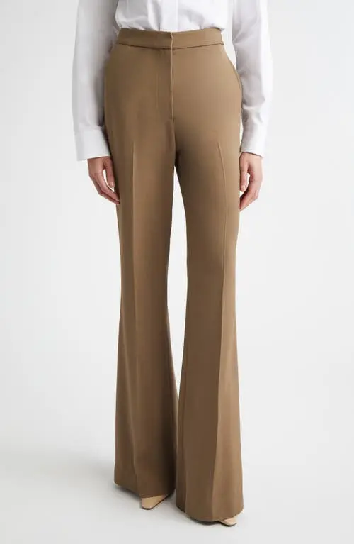 St. John Stretch Crepe Flare Leg Pants - Truffle