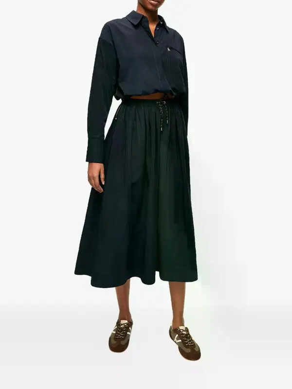 Veronica Beard Bates Drawstring Midi Skirt - Blue