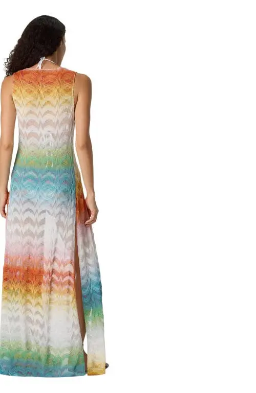 Missoni Long Gilet Cover-up In Shaded Lamé Viscose - Multicoloured