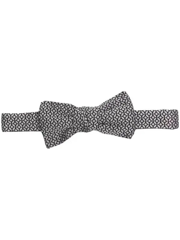 LANVIN Patterned-jacquard Silk Bow - Black