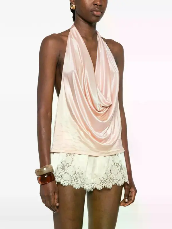 Elisabetta Franchi Draped Halterneck Top