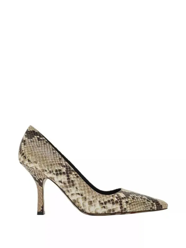 Burberry Dame Python-print Leather Pumps