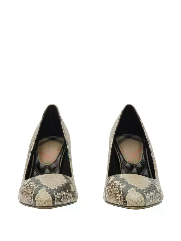 Burberry Dame Python-print Leather Pumps
