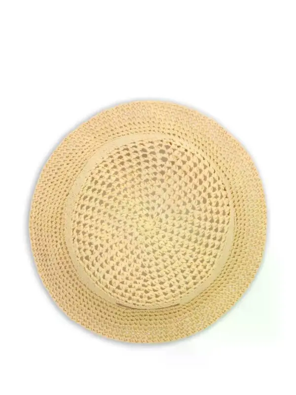 Burberry Knight Stamp Raffia-effect Crochet Bucket Hat - Neutrals