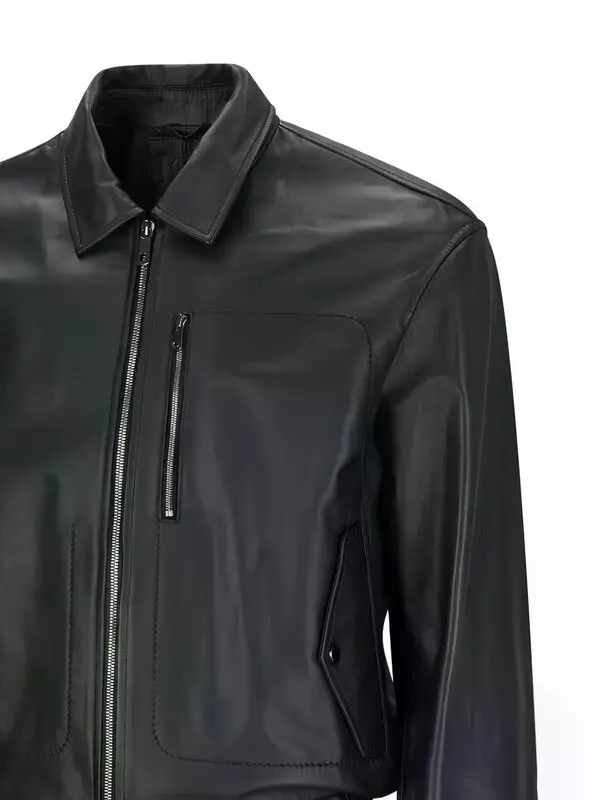 DESA 1972 Zipped Leather Bomber Jacket