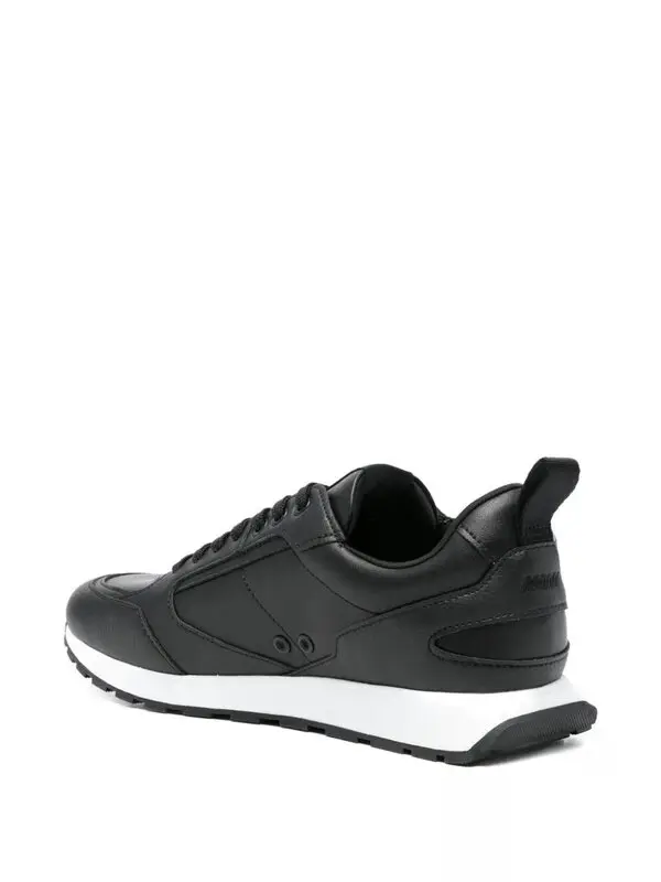 Hugo Logo-print Leather Sneakers - Black