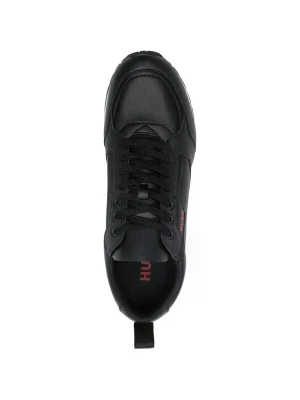 Hugo Logo-print Leather Sneakers - Black