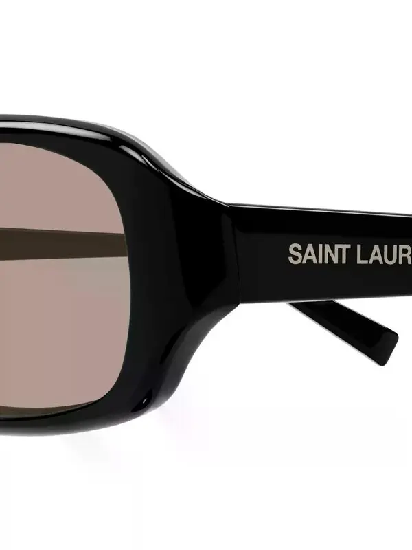 Saint Laurent Erin Rectangular Slim Sunglasses - Black