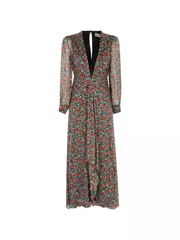 Rixo Jeannie Floral Print V-neck Dress