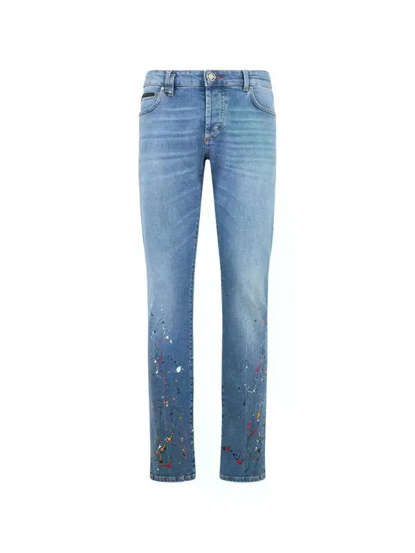 Philipp Plein Paint Splatter Straight Jeans