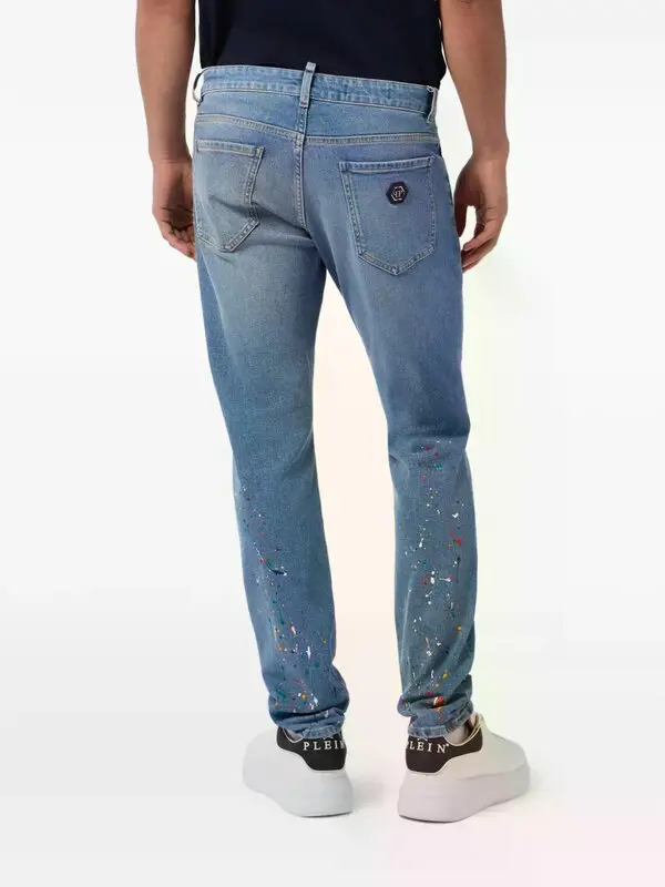 Philipp Plein Paint Splatter Straight Jeans