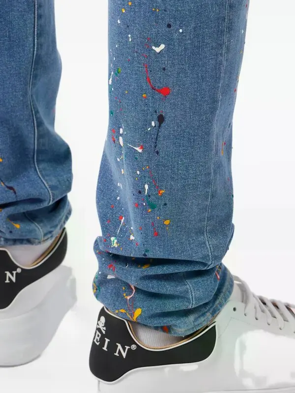 Philipp Plein Paint Splatter Straight Jeans