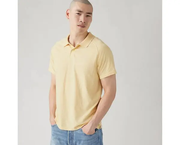LEVI'S Shoreline Tech Polo Shirt - Stripe Sunshine Heather
