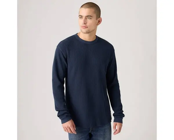 LEVI'S Long-sleeve Relaxed Thermal Shirt - Navy Blazer Garment Dye