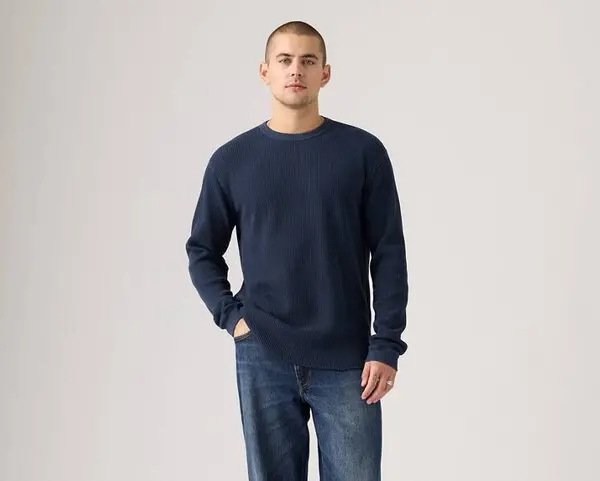 LEVI'S Long-sleeve Relaxed Thermal Shirt - Navy Blazer Garment Dye
