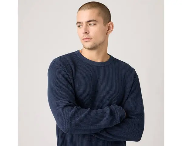 LEVI'S Long-sleeve Relaxed Thermal Shirt - Navy Blazer Garment Dye
