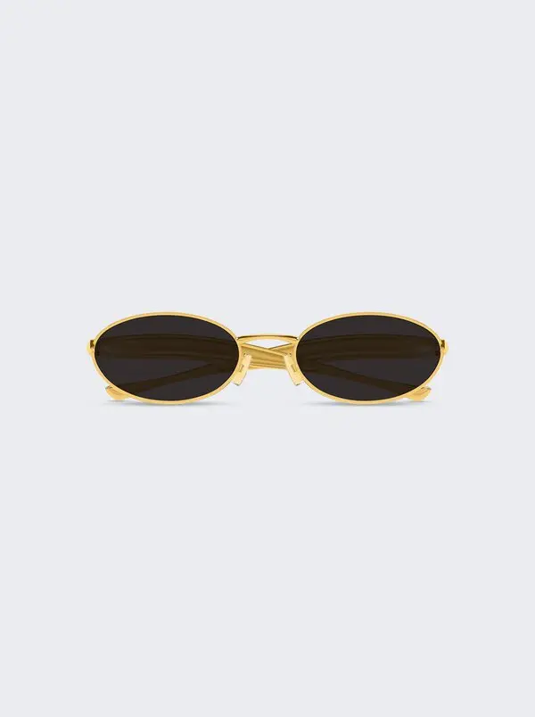 Bottega Veneta Sardine Oval Sunglasses - Gold