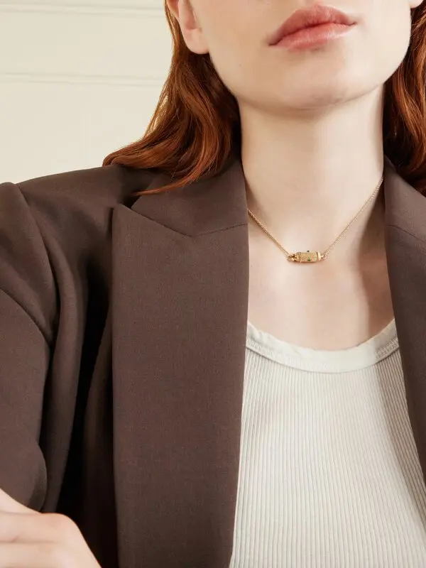 MARIE LICHTENBERG Micro Coco Locket Emerald Necklace - Gold