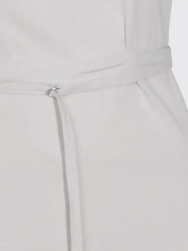 LEMAIRE Midi Sheath Dress In Cotton And Linen Blend - Pearl