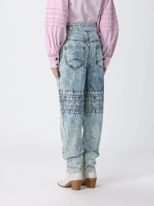 Isabel Marant Étoile Acid Wash Paneled Jeans - Gnawed Blue