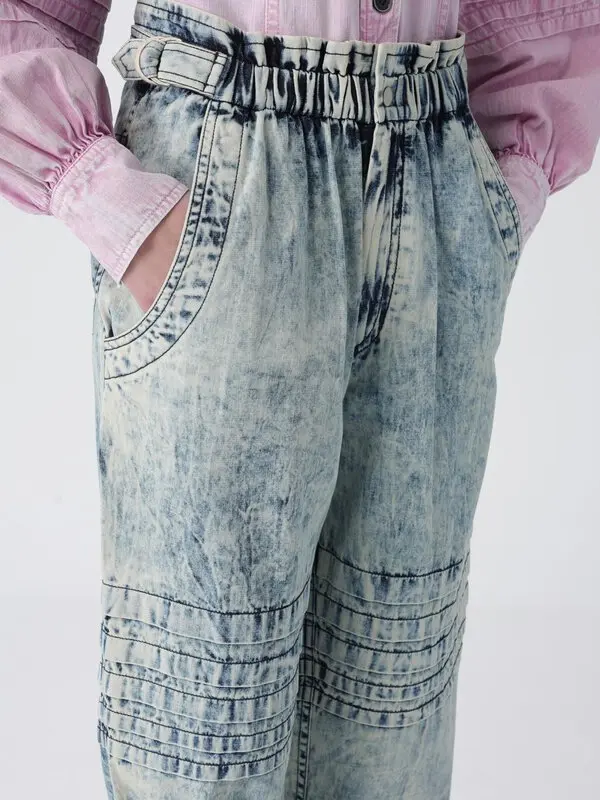 Isabel Marant Étoile Acid Wash Paneled Jeans - Gnawed Blue