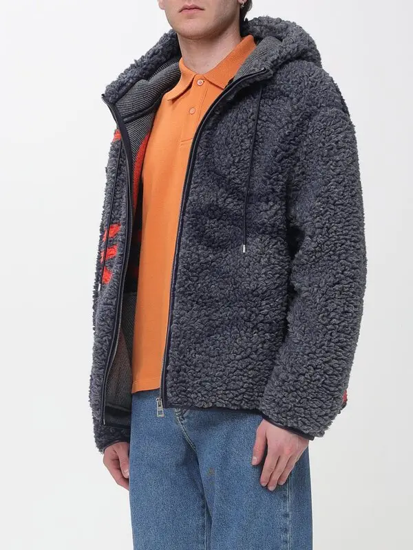 Loewe Fleece Zip-up Jacket With Graphic Detail - Blue