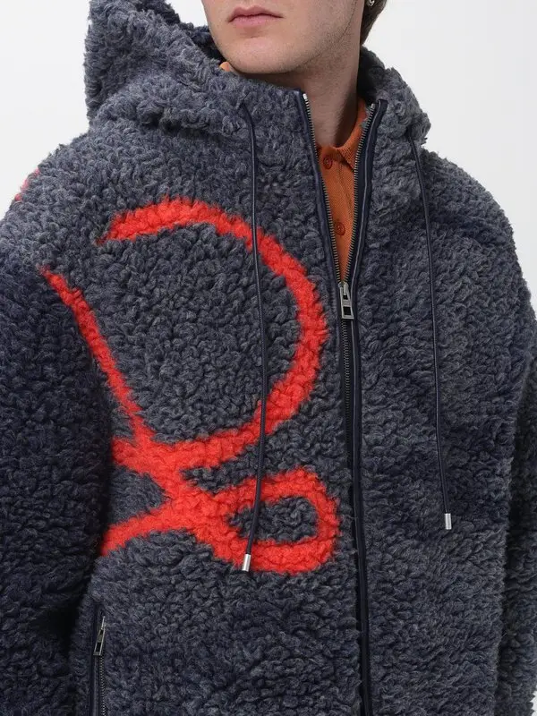 Loewe Fleece Zip-up Jacket With Graphic Detail - Blue
