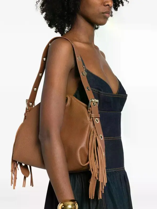 Maje Fringed Leather Tote Bag